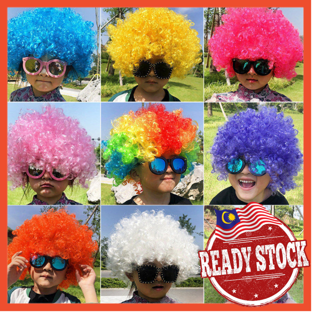 [READY STOCK MY] Lovely Kids Colorful Hair Wig Retro Theme Clown ...