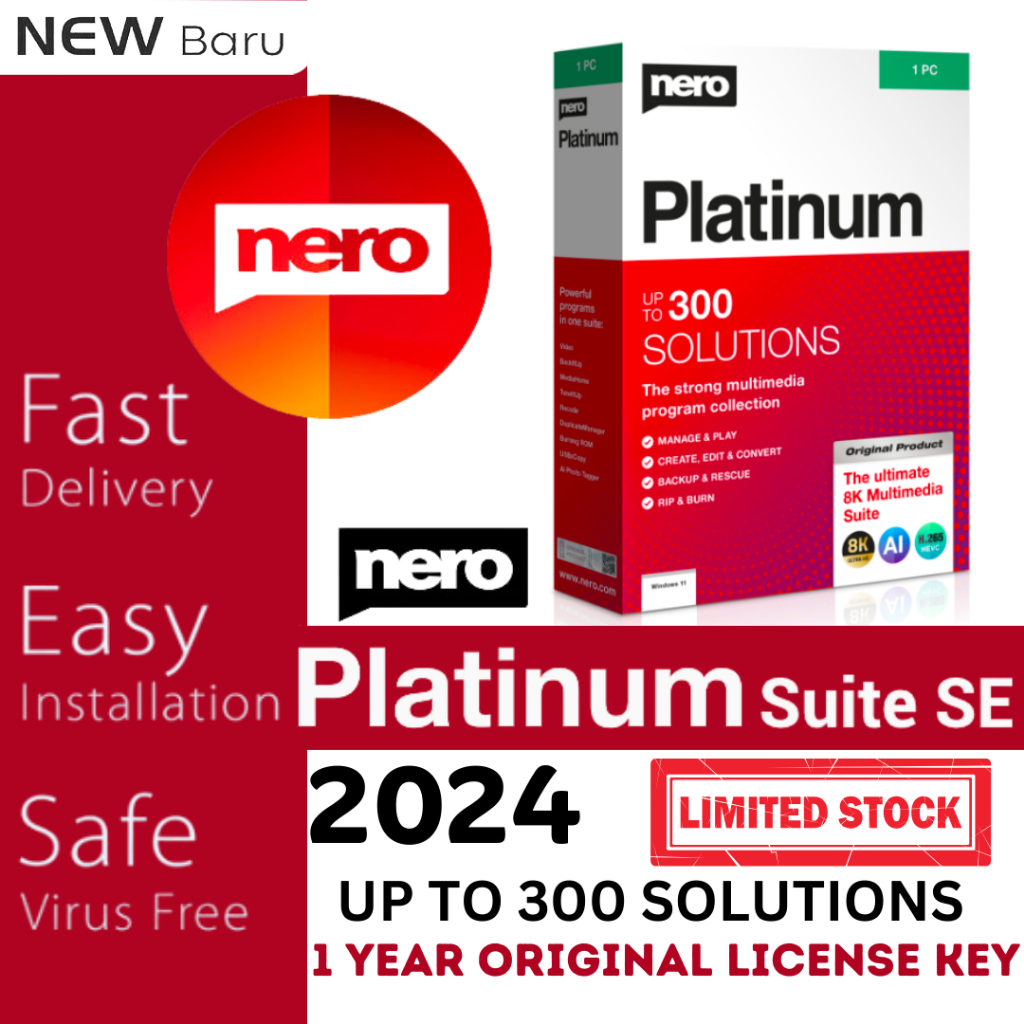 Nero Platinum Suite SE 2024 ( Original 1 Year License Key - 1PC ) UPTO ...