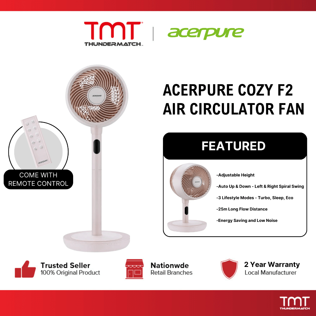 Acerpure Cozy F2 Air Circulator Adjustable Fan | Energy Saving Eco Mode ...
