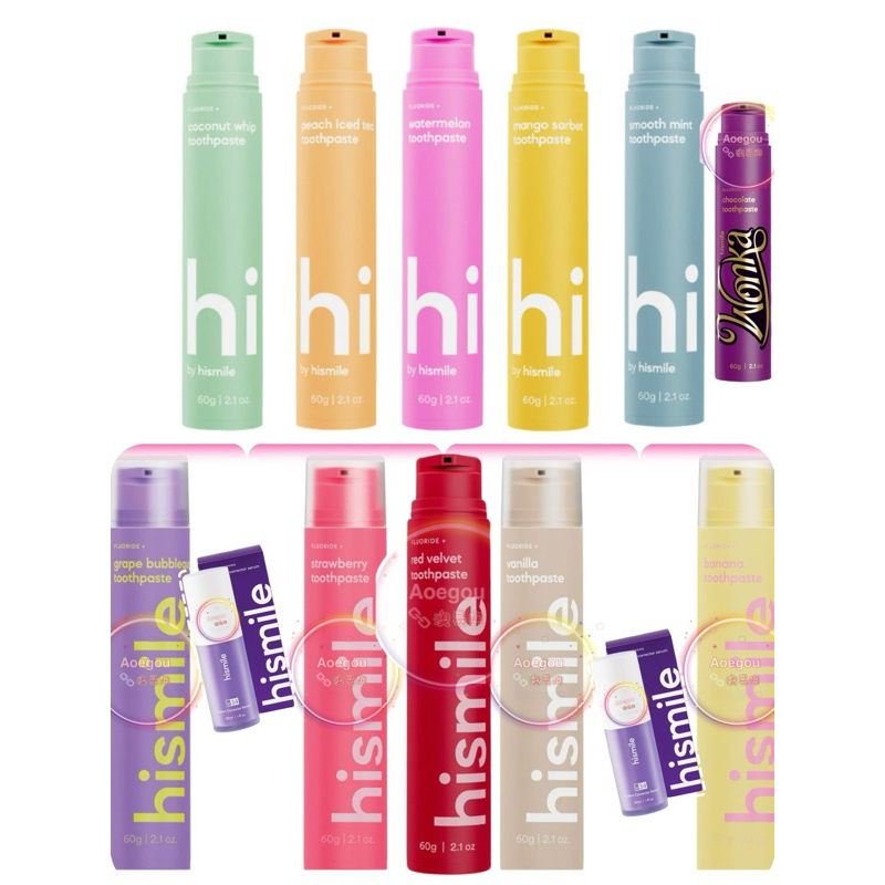 HiSmile Toothpaste Watermelon 60g/Mango Sorbet A2/mint/coconut/peach ...