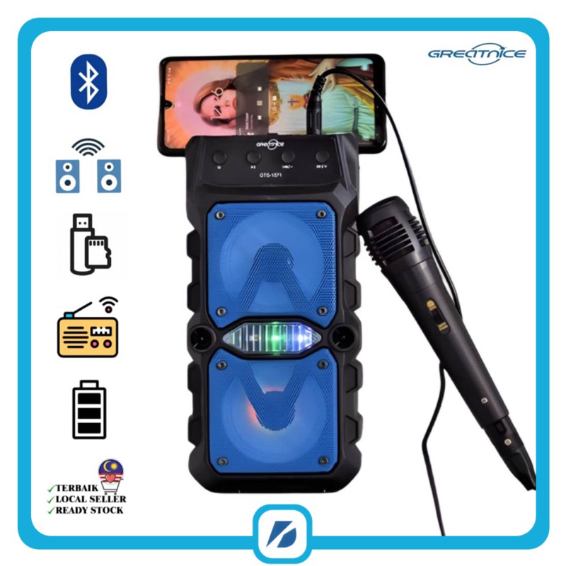 KTS SPEAKER KTS-1062/1571/1096 Wireless Portable Bluetooth Speaker With ...