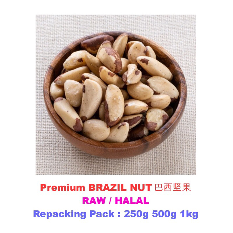 Premium BRAZIL NUT巴西坚果 kacang Brazil RAW / HALAL Repacking Pack 250g ...