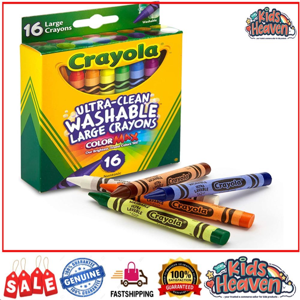 Crayola Ultra-Clean Washable LARGE / JUMBO Crayons 8 / 16 count (100.0% ...