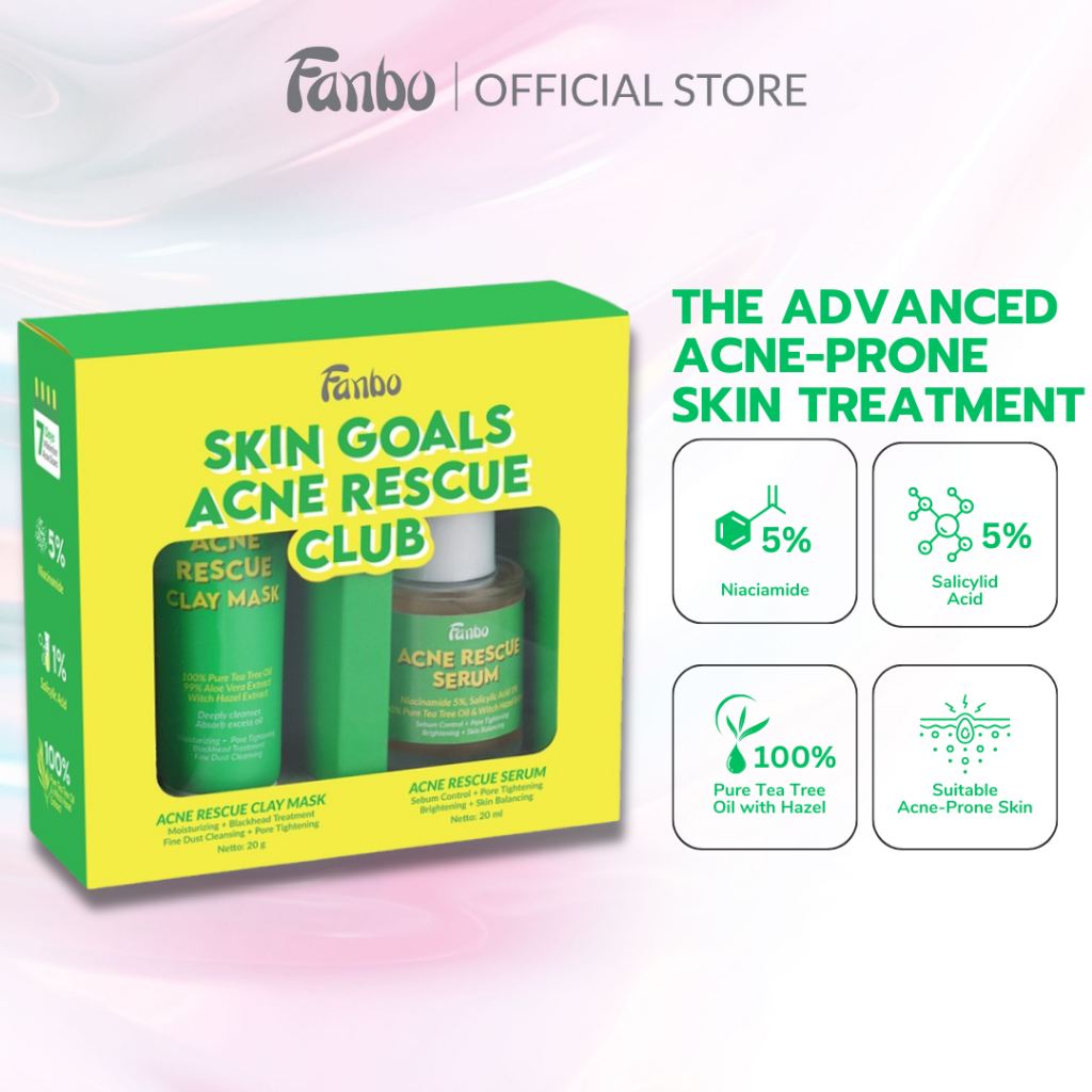 FANBO Skin Goals Acne Rescue Club [Free Silicone Mask Brush] | Shopee ...
