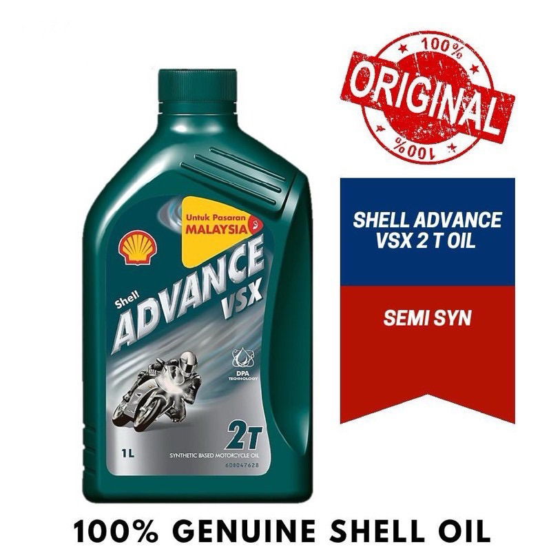 SHELL ADVANCE VSX 2T ENGINE OIL 1 LITRE ORIGINAL 100% | Shopee Malaysia