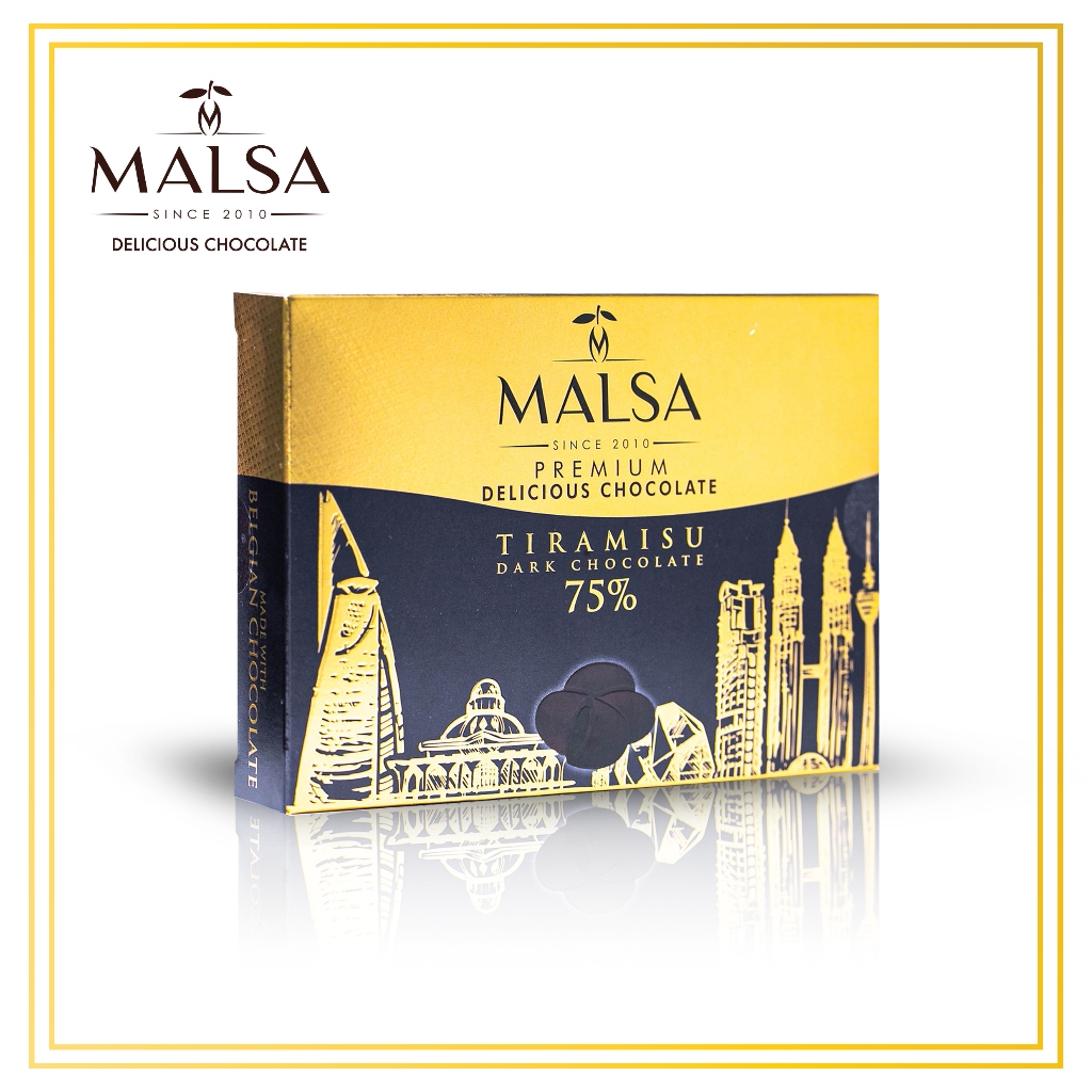 Malsa Tiramisu Dark Chocolate 75% - BOX 75g | Shopee Malaysia