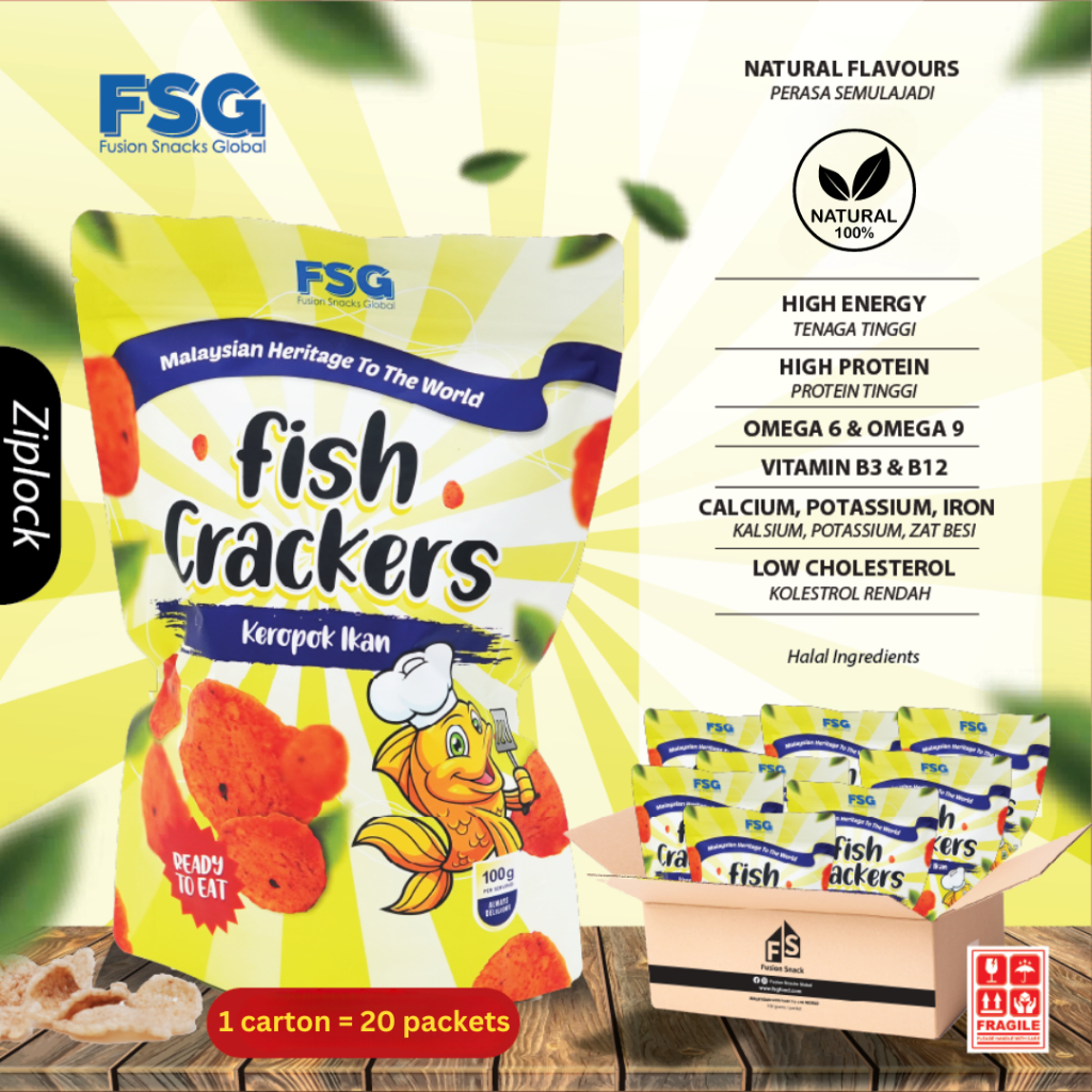 Healthy Fish Crackers [1 CARTON=20 PACKETS] | Makanan Sihat Keropok ...