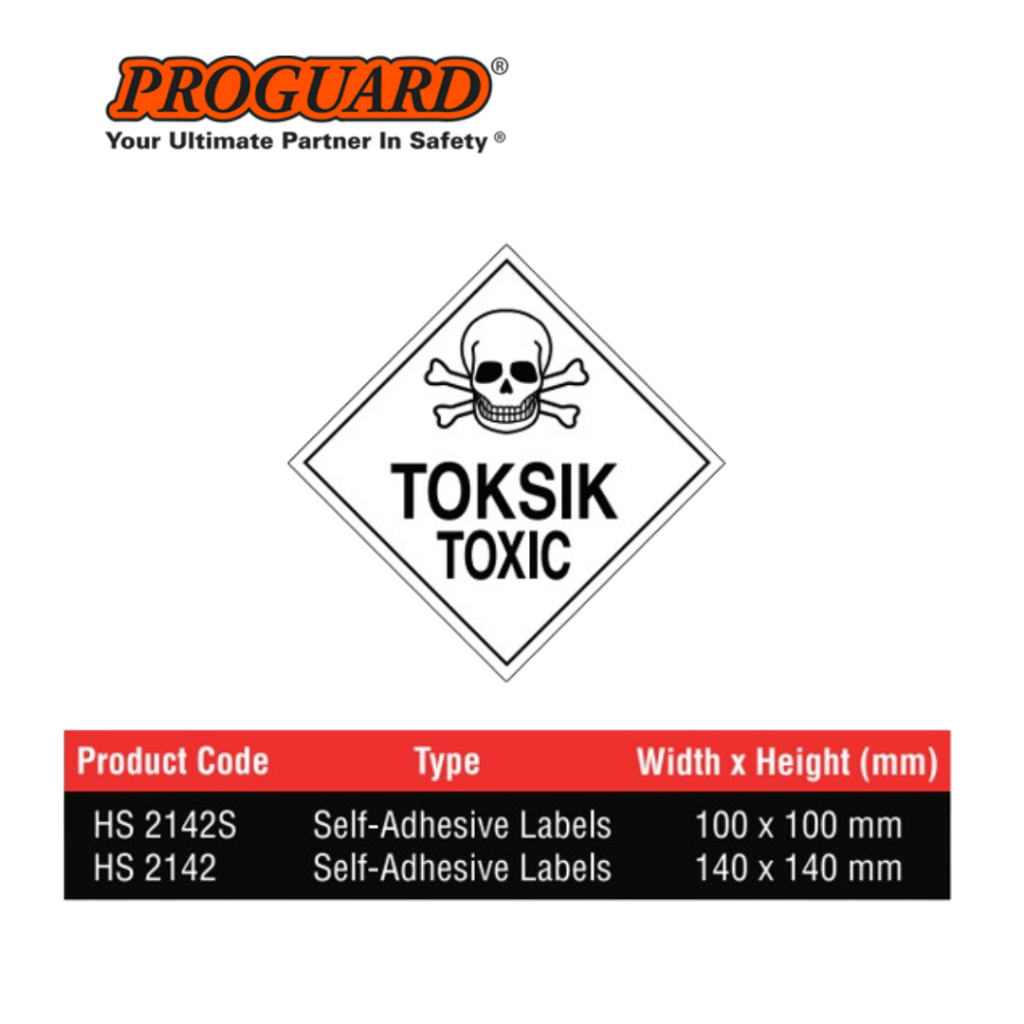 Proguard Toxic Toksik Hazardous Waste Substances Safety Labels Sign ...