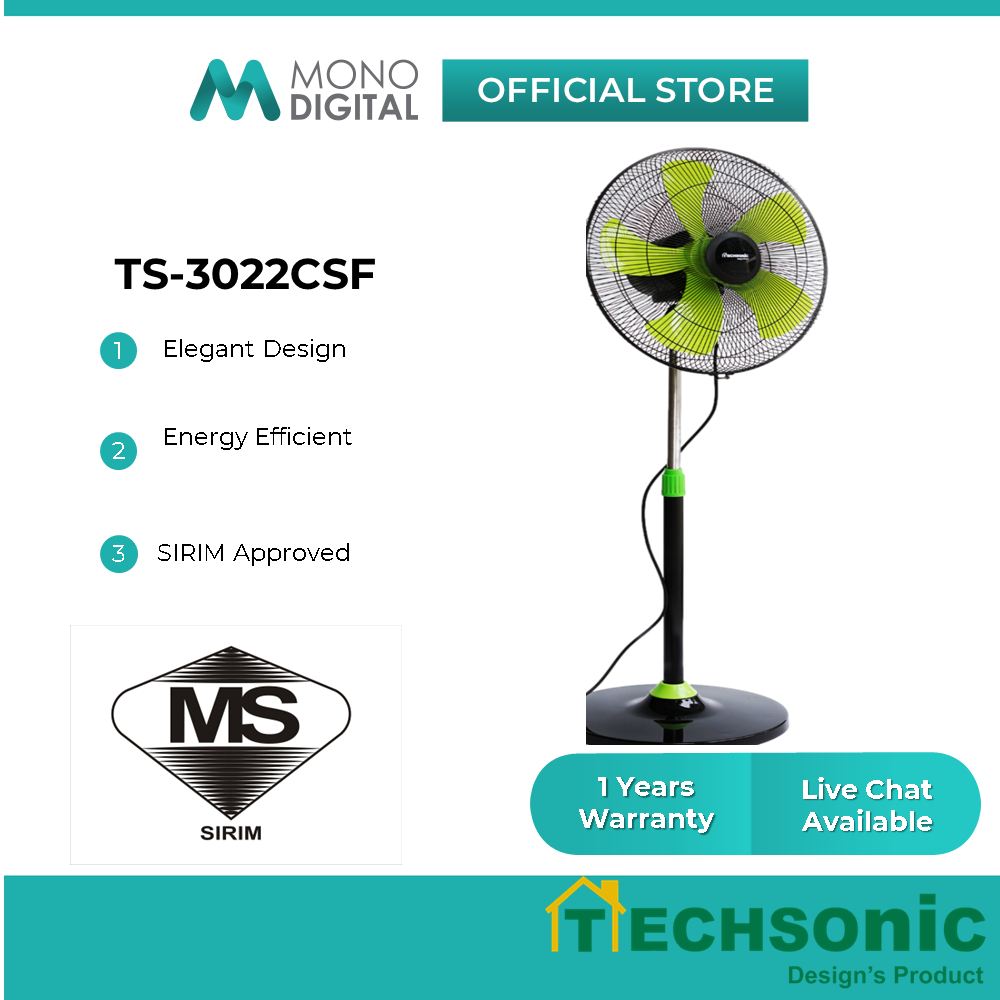 TECHSONIC Industry Stand Fan (18"/ 20") | Shopee Malaysia