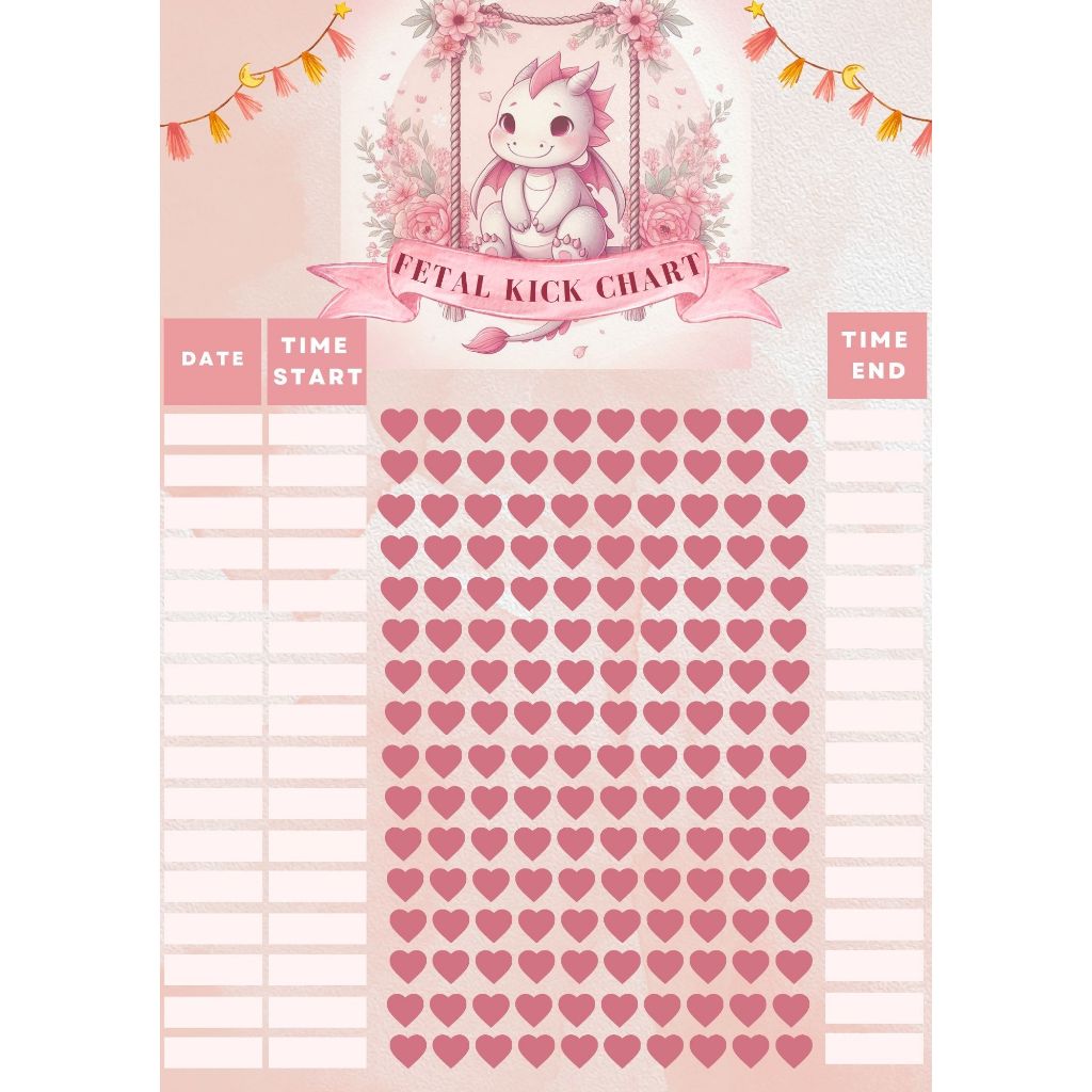 Digital Paperless Fetal Kick Chart Tracker Monitoring Sheet A4 | Shopee ...