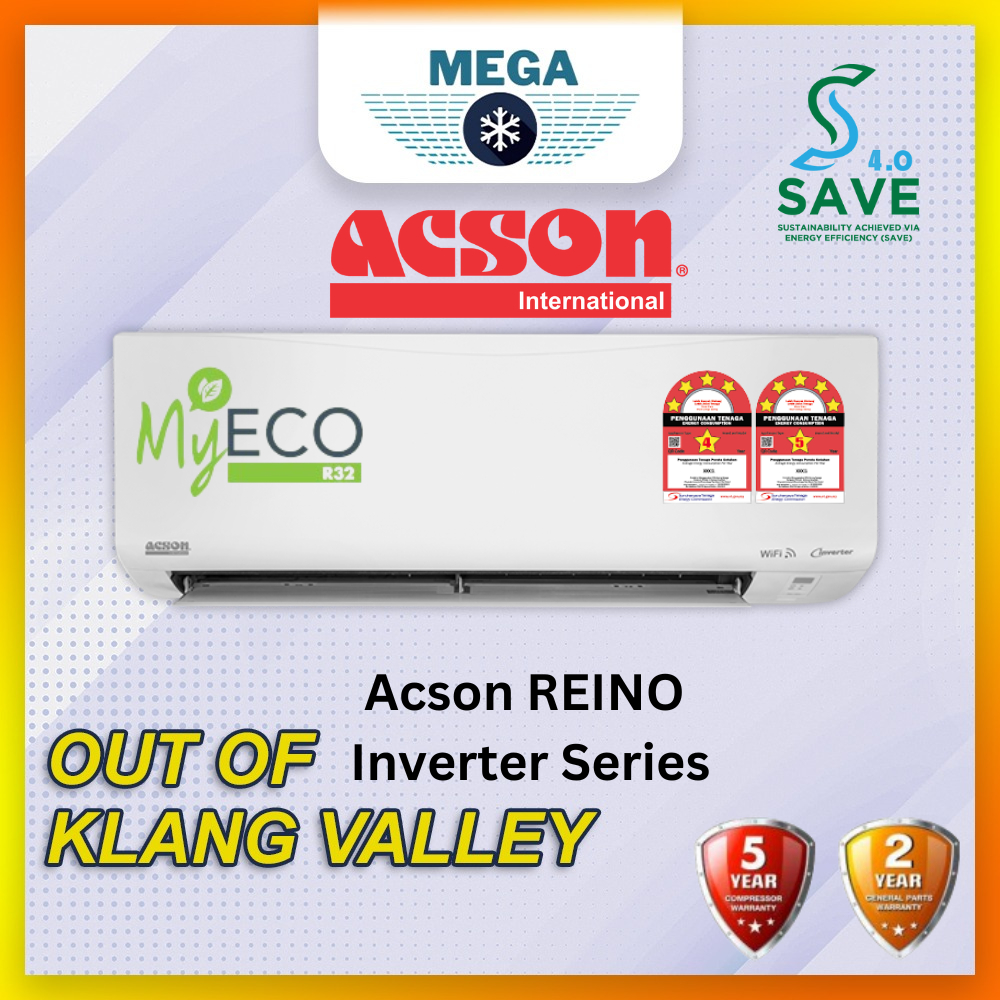 [Out Of Klang Valley] ACSON WALL MOUNTED R32 INVERTER SERIES(REINO/REINO+/PREMIUM AVORY) 1.0HP ...