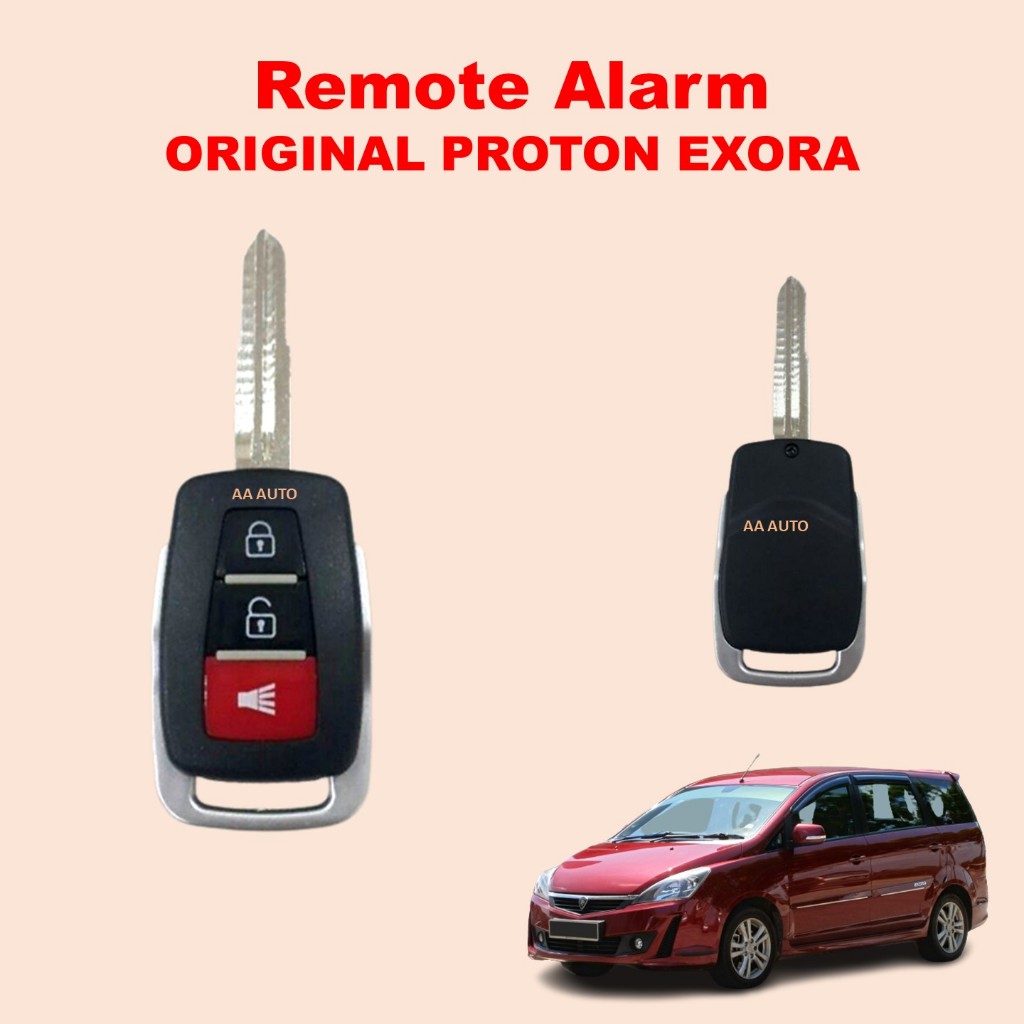 Original Proton Exora Key Remote Casing with 3 Button Car Alarm Remote ...