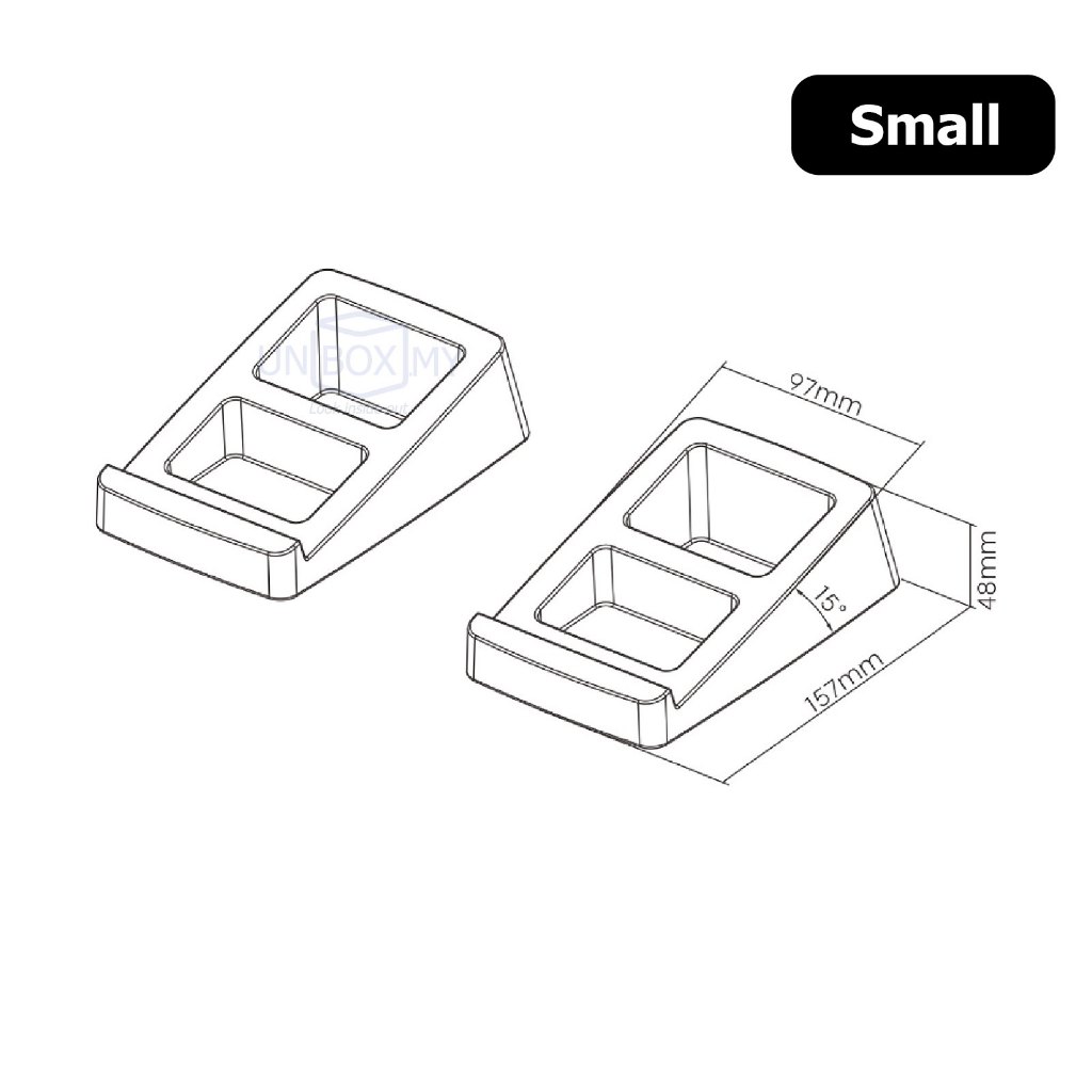 1 pair Tilted Bookshelf Speaker Stand TPR Desktop Universal Wedge ...