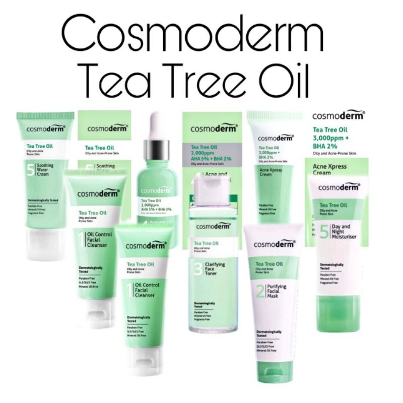 Cosmoderm Tea Tree Series Face Wash | Toner | Day & Night Cream Facial ...