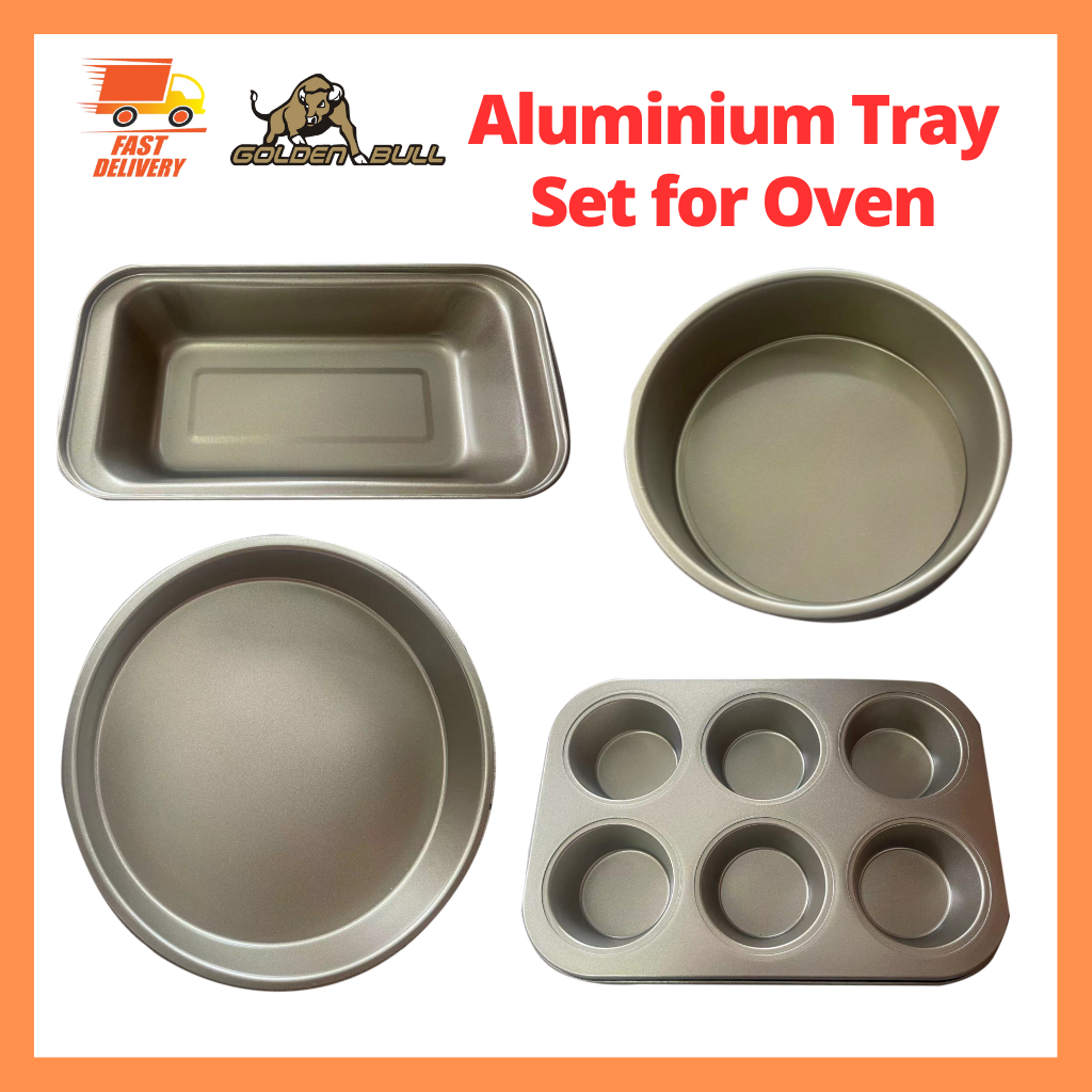 Aluminum Tray Set for Oven (4pcs) | Shopee Malaysia