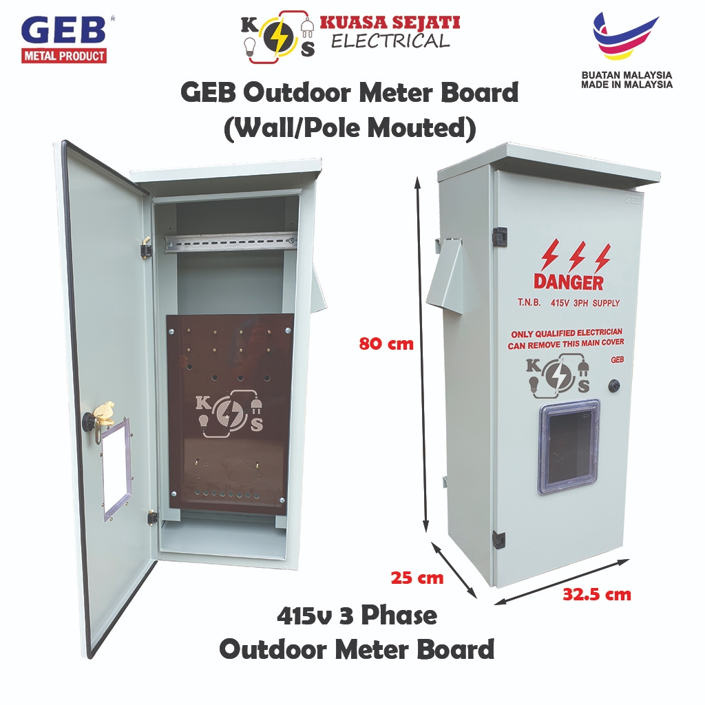 GEB 321511 415v 3 Phase Outdoor KWH Meter Board (Wall/Pole Mounted ...