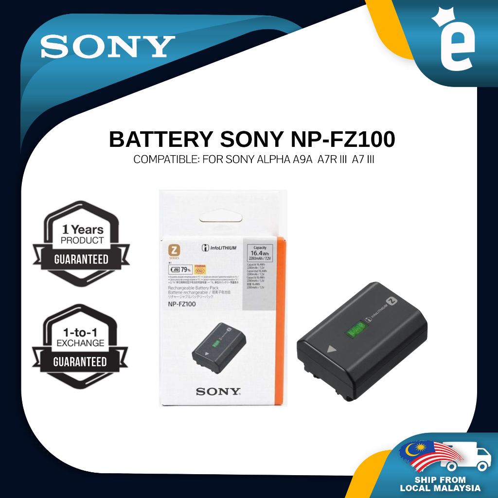 OEM Sony NP-FZ100 Rechargeable Lithium-Ion Battery (2280mAh) For a7 III a9 a6600 | Shopee Malaysia