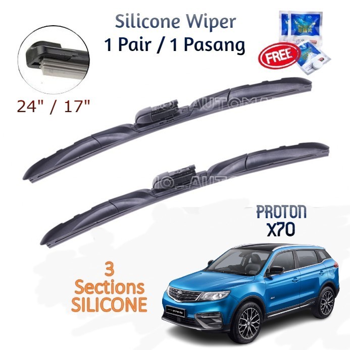 Proton X70 Heavy Duty Silicone Material Wiper 1 Pasang (2 Pcs) Car ...