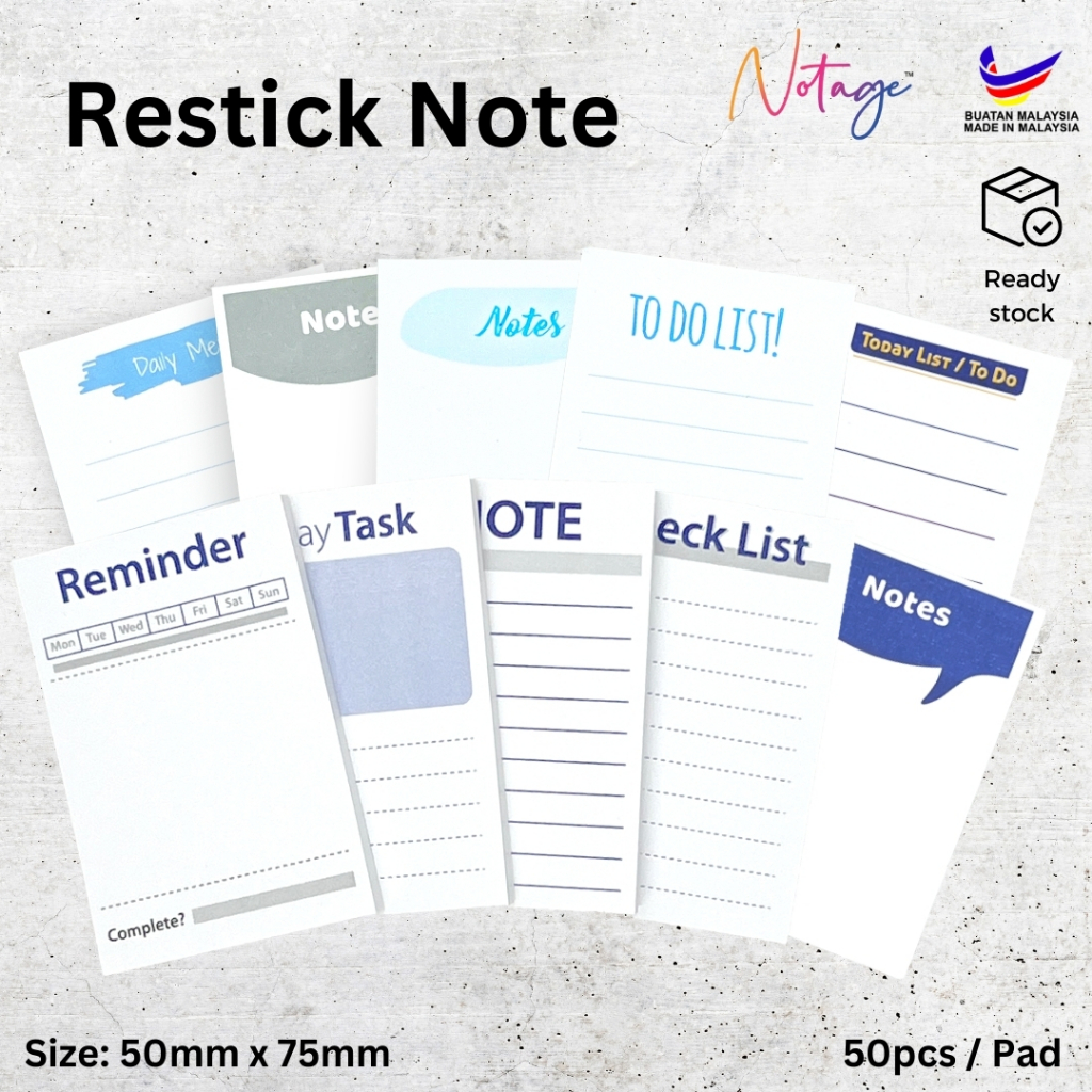 Mini Sticky Note 50's / To Do List / Reminder / Check List / Daily Memo ...