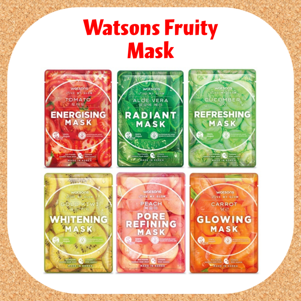 Watsons Fruity Mask (Tomato/Aloe Vera/Cucumber/Gold Kiwi/Peach/Orange ...