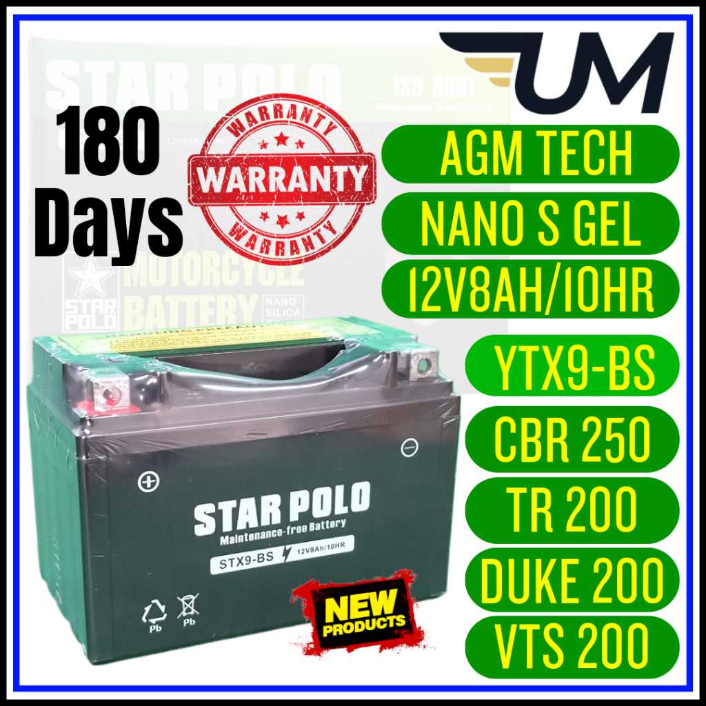 YTX9A-BS MOTORCYCLE NANO GEL BATTERY YTX9A CBR250 KTM390 DUKE200 DUKE ...