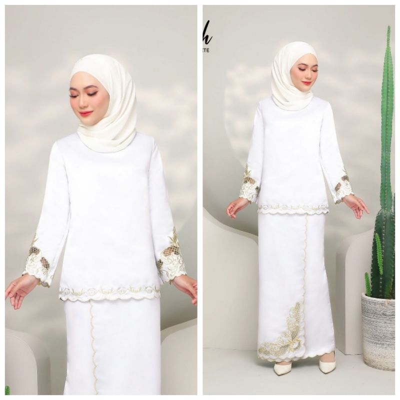 Qaseh Kurung Moden Satin! 1237 Baju Kurung Satin Lace Sulam Qaseh! Baju Kurung Kedah! Kurung ...