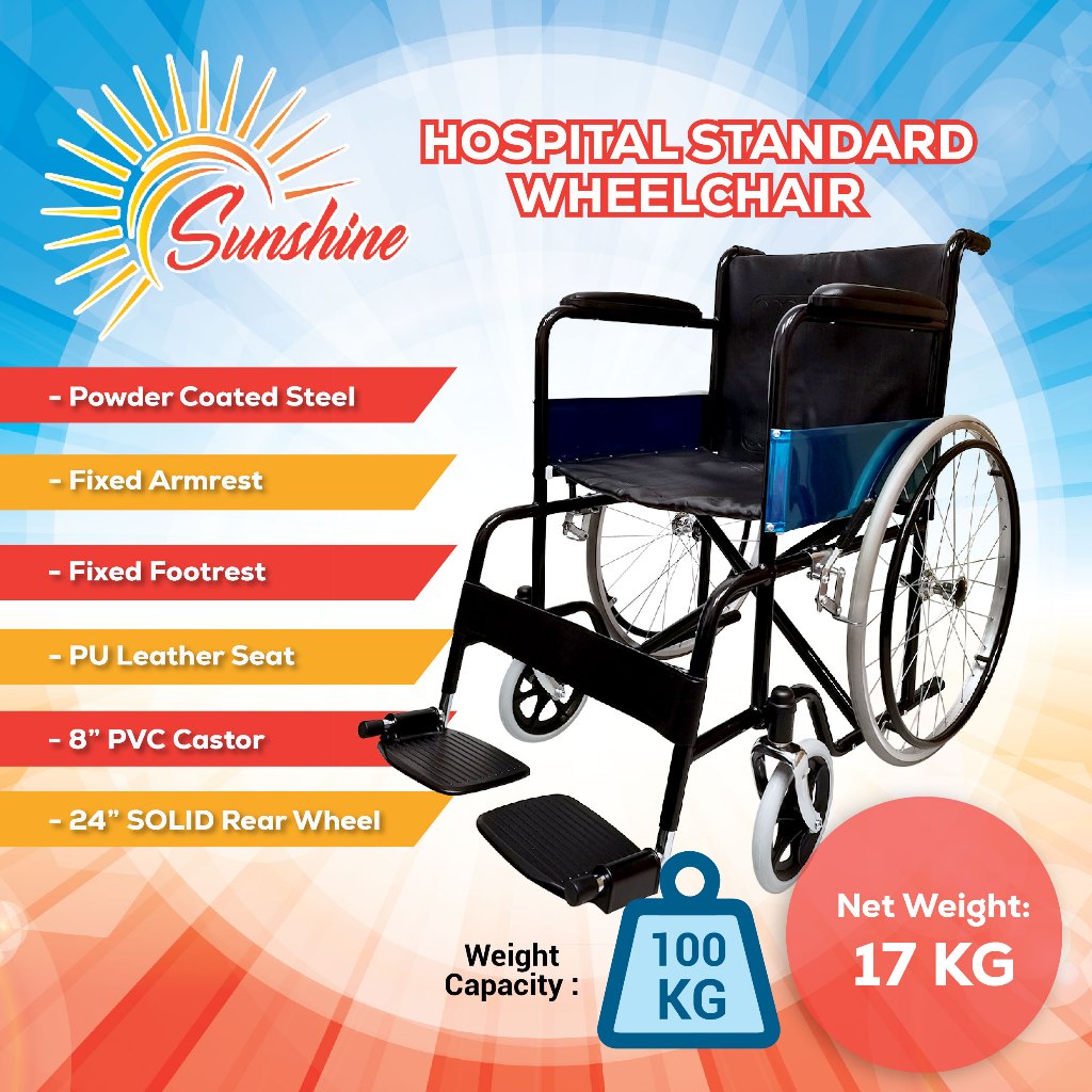 Hospital Standard Wheelchair ( Kerusi Roda Hospital ) | Shopee Malaysia