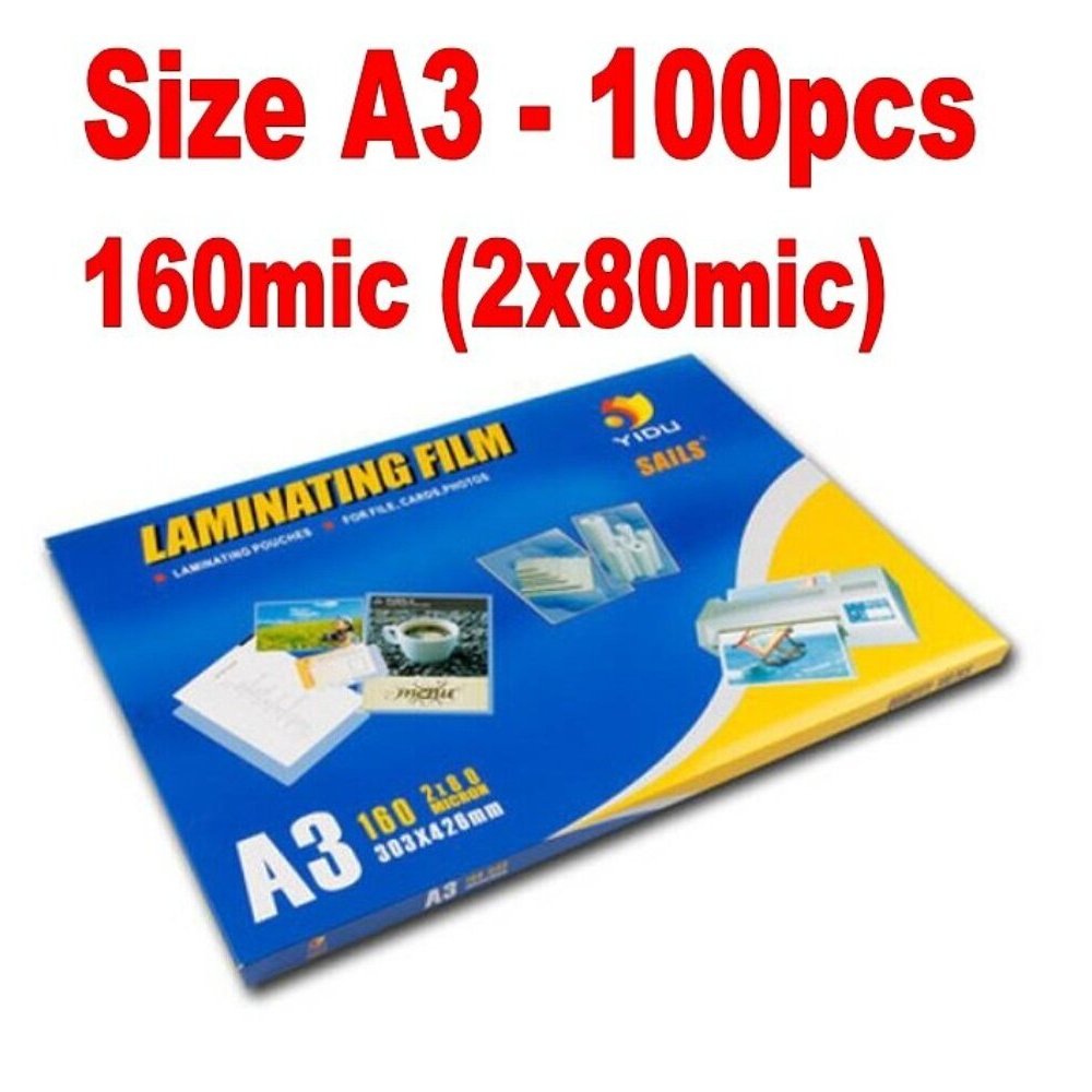PREMIUM QUALITY 100pcs A3 Laminate Laminator A3 Laminating Film Pouches Pouch 80mic | Shopee ...