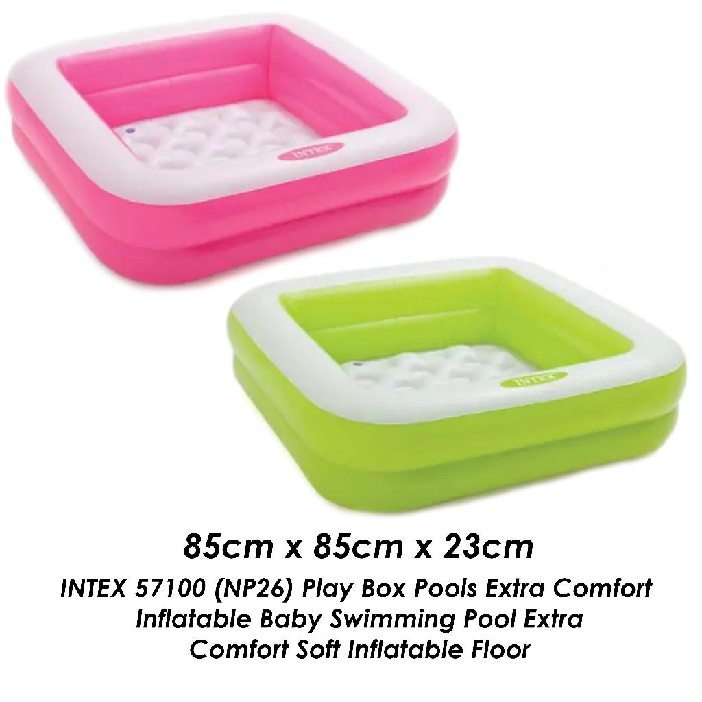 INTEX 57100 (NP26) Play Box Pools Inflatable Baby Swimming Pool Extra ...