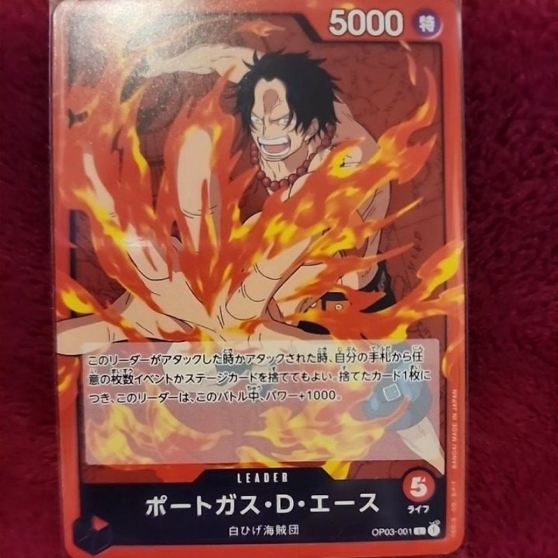 ONE PIECE CARD GAME PORTGAS.D.ACE (RED) OP03-001 L LEADER (JAPANESE ...