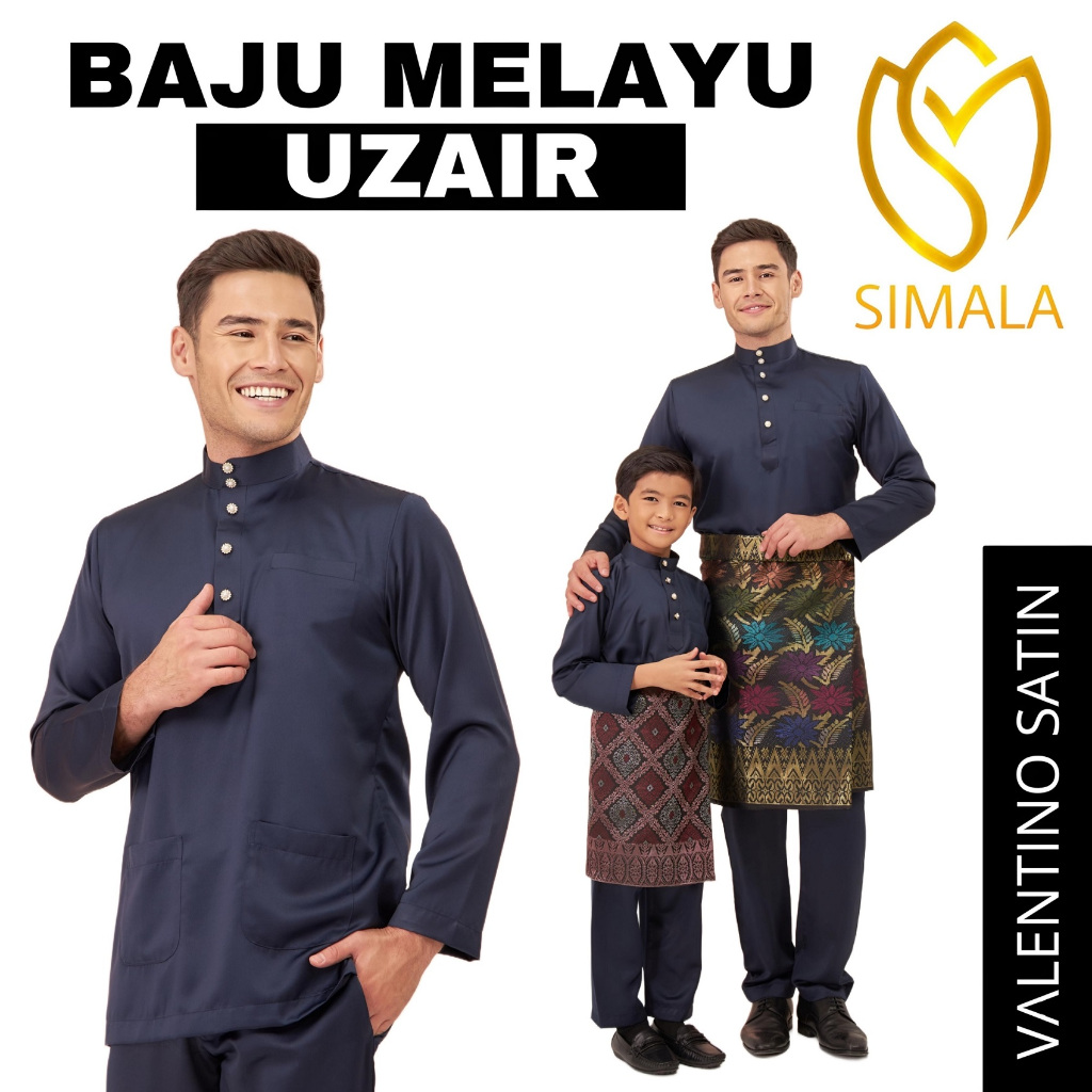 (RAYA 2026) (PLUS SIZE) UZAIR Baju Melayu Eksklusif Vlentino Satin ...