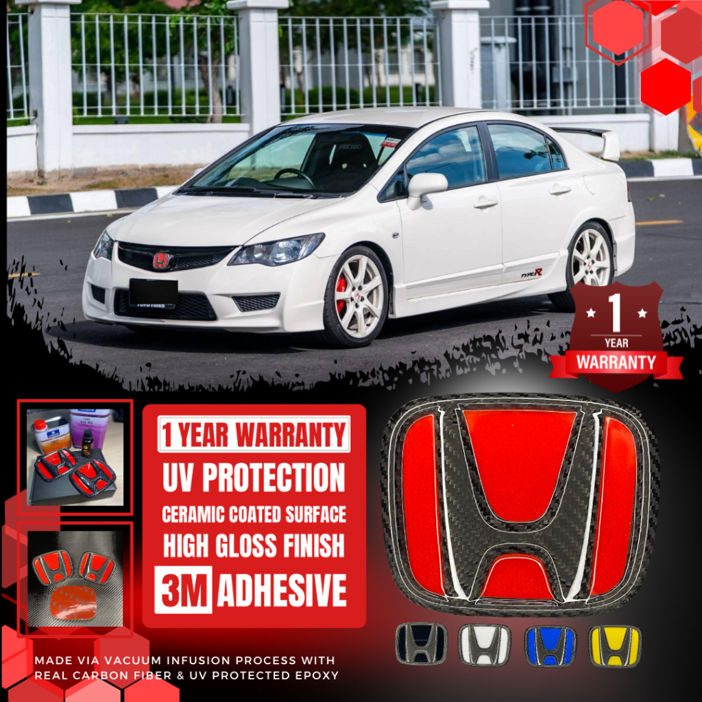 Honda Civic FD2 Type R logo carbon fiber emblem FD2R | Shopee Malaysia