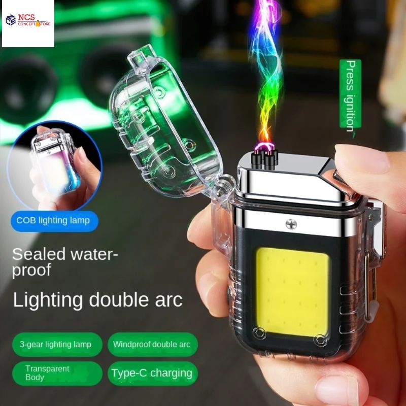 Transparent Waterproof Lighting Ligh ter Plasma Dual ARC Ligh ter Type ...