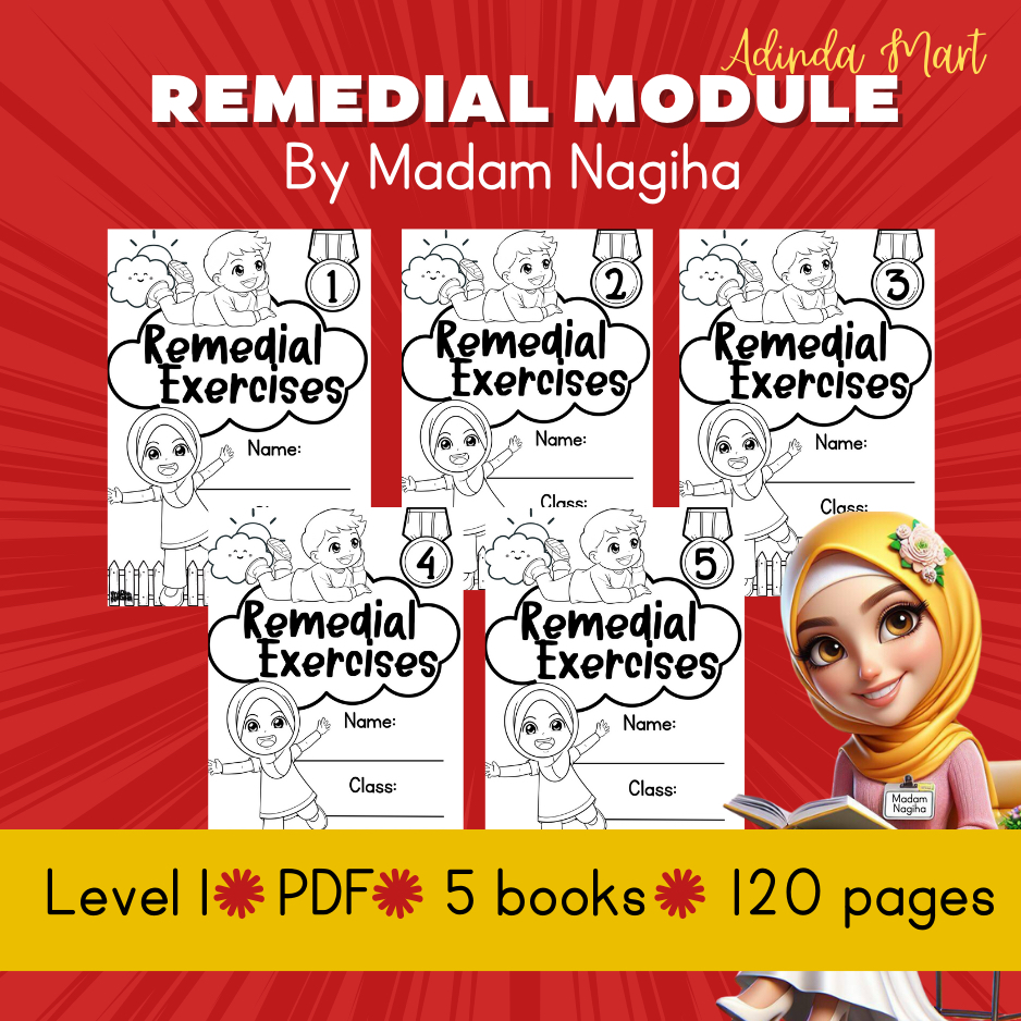 Remedial Exercises Module By Madam Nagiha For Level 1 (Year 1,2,3) Primary School Worksheet ...