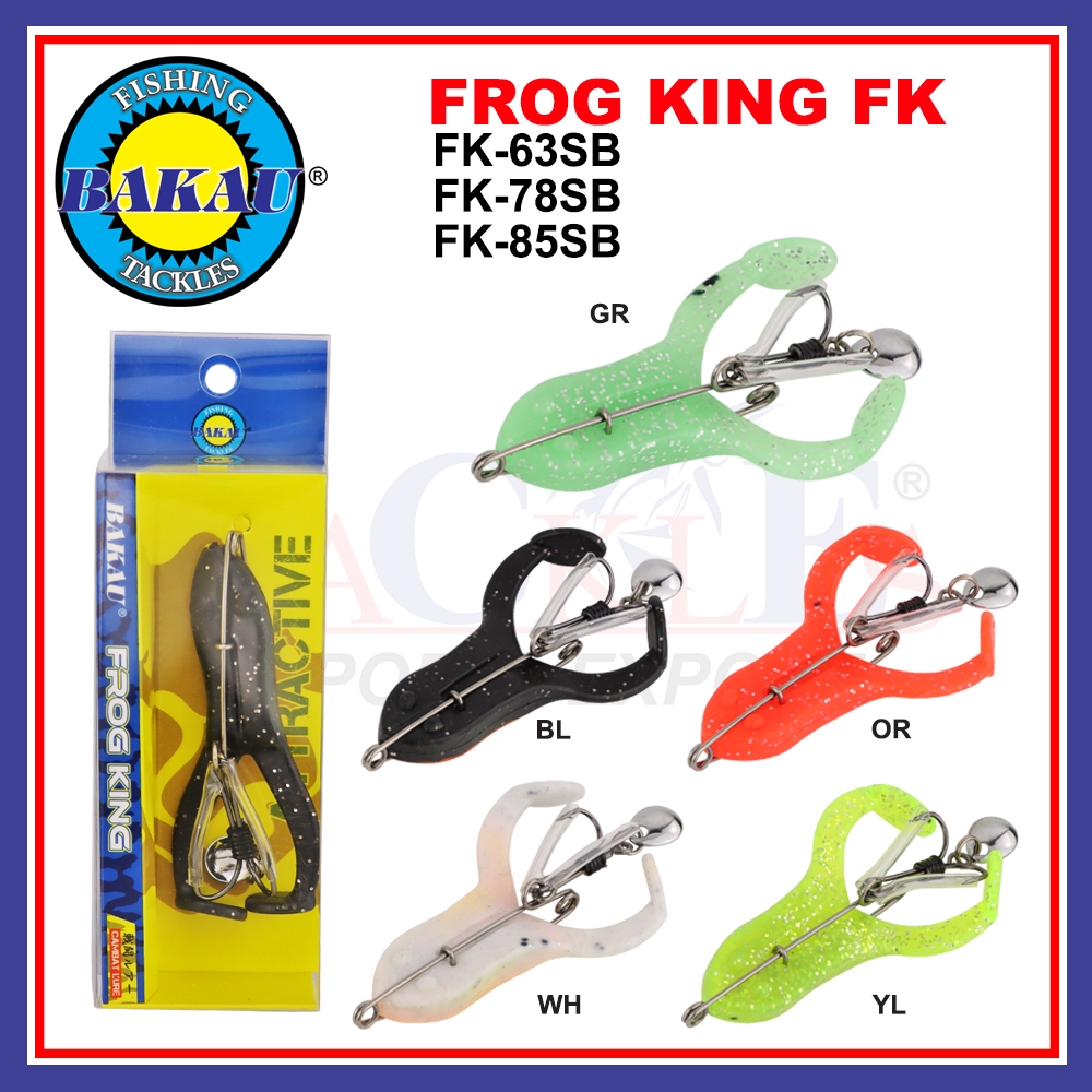 (78mm-85mm) Bakau Premium Soft Lure Frog King FK Fishing Frog Umpan ...