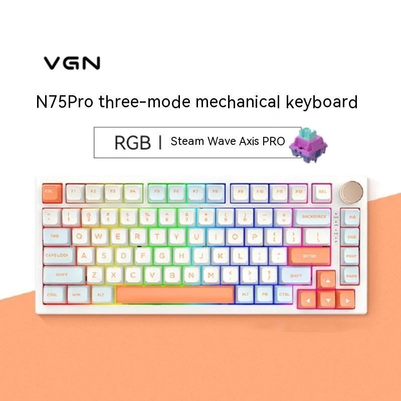 🔥Ready stock🔥VGN N75 Pro Tri-Mode Gasket Mechanical Keyboard RGB ...