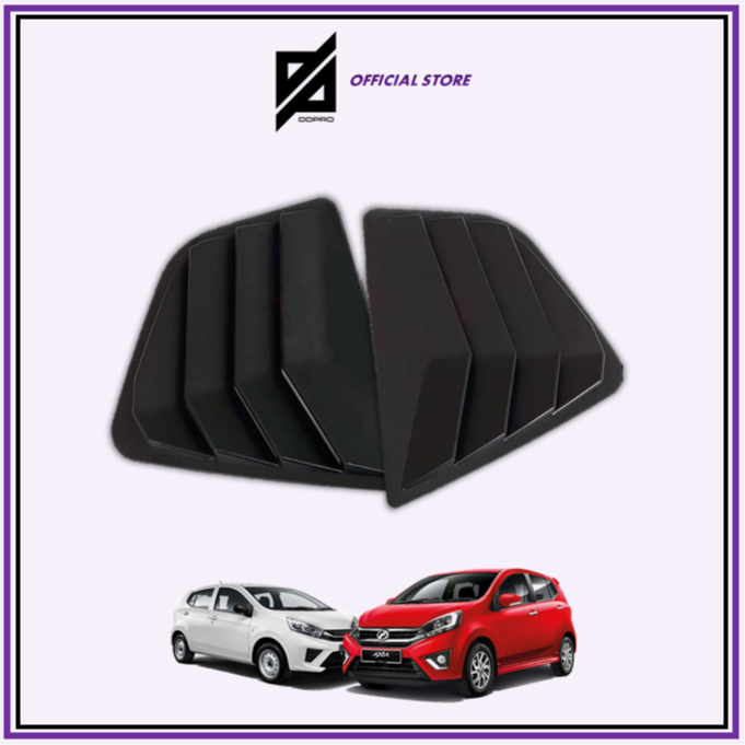 Perodua Axia Mustang 3D Side Louver Rear Triangle Window Cover ...