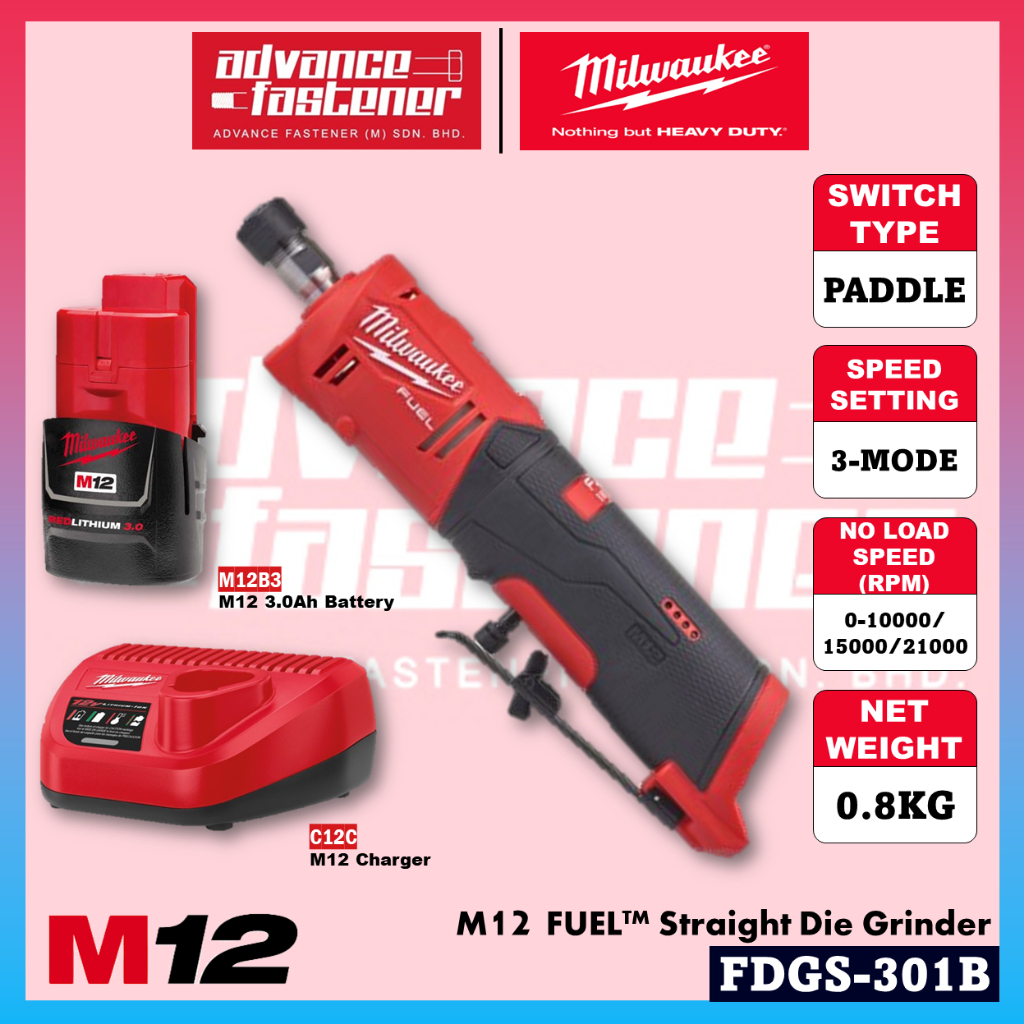 Milwaukee FDGS-301B / FDGS-0 M12 FUEL™ Straight Die Grinder | Shopee ...