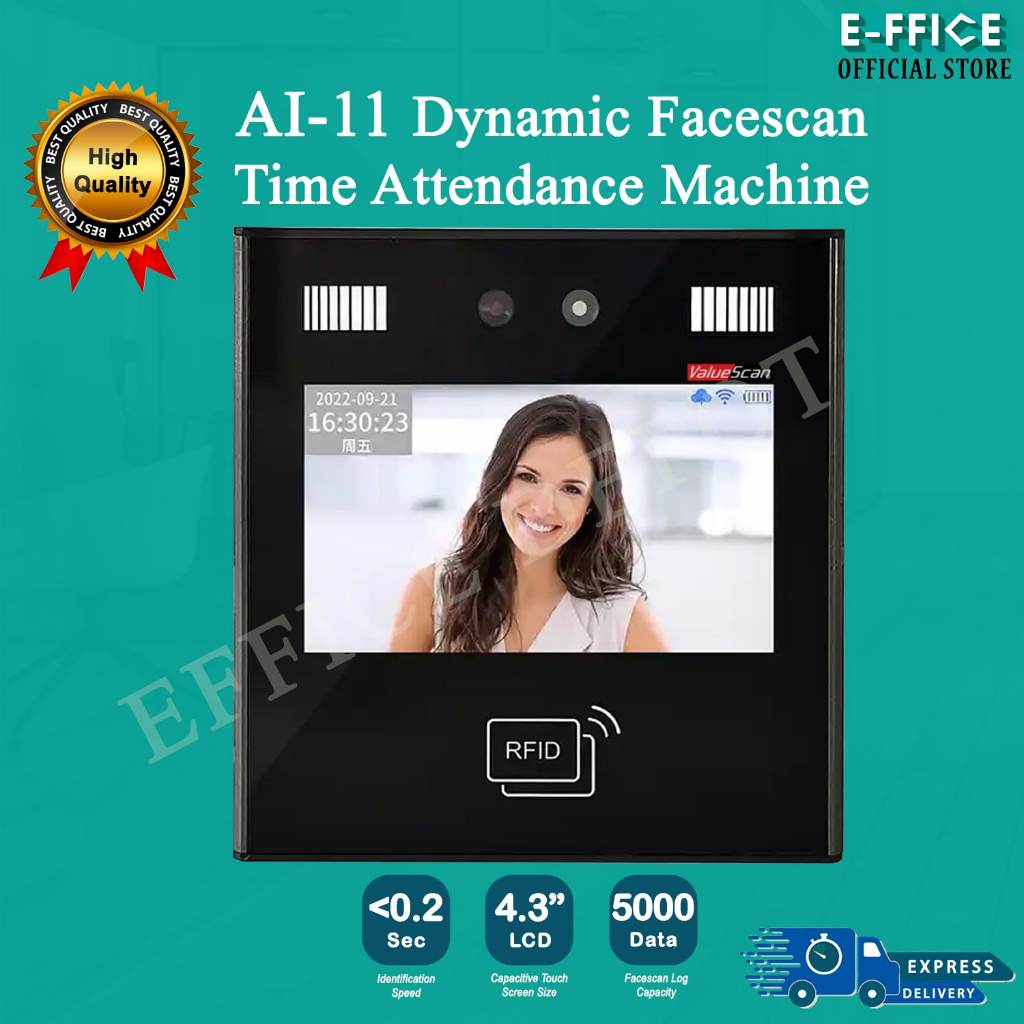 Effice Depot - AI-11 Dynamic Face Scan Face Recognition Time Attendance ...
