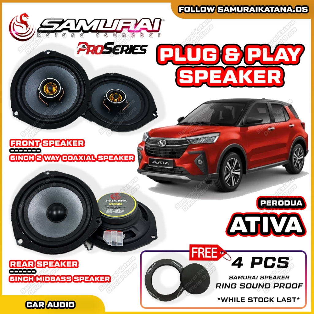 🔊 Perodua Ativa Plug & Play Speaker SAMURAI KATANA SOUNDBAR PRO SERIES ...