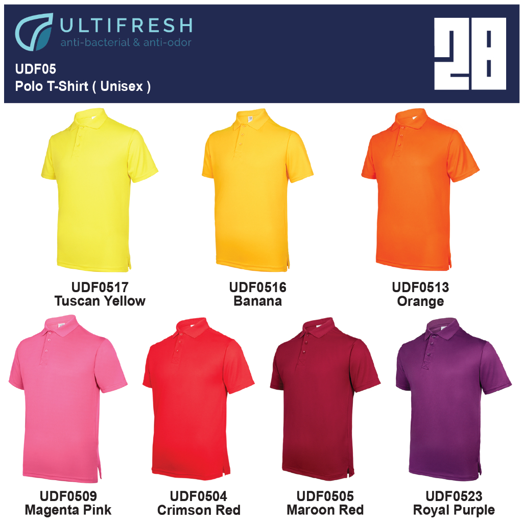Ultifresh UDF05 Polo T-Shirt | Big Size 5XL | Unisex 100% Performance ...