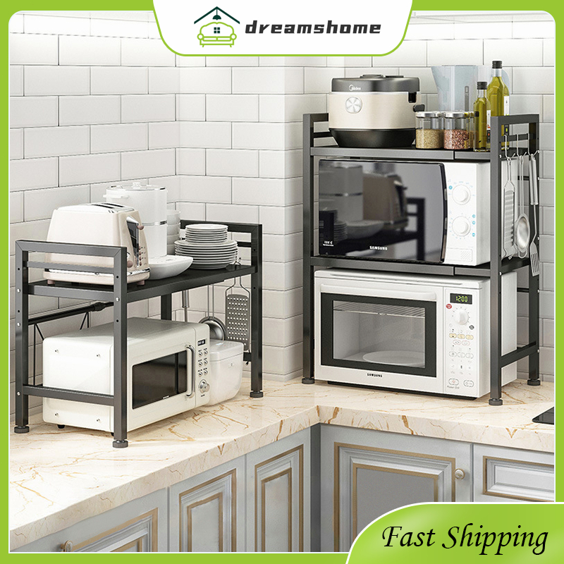 Adjustable Microwave Oven Rack Multi-Function Telescopic Dapur Rak ...