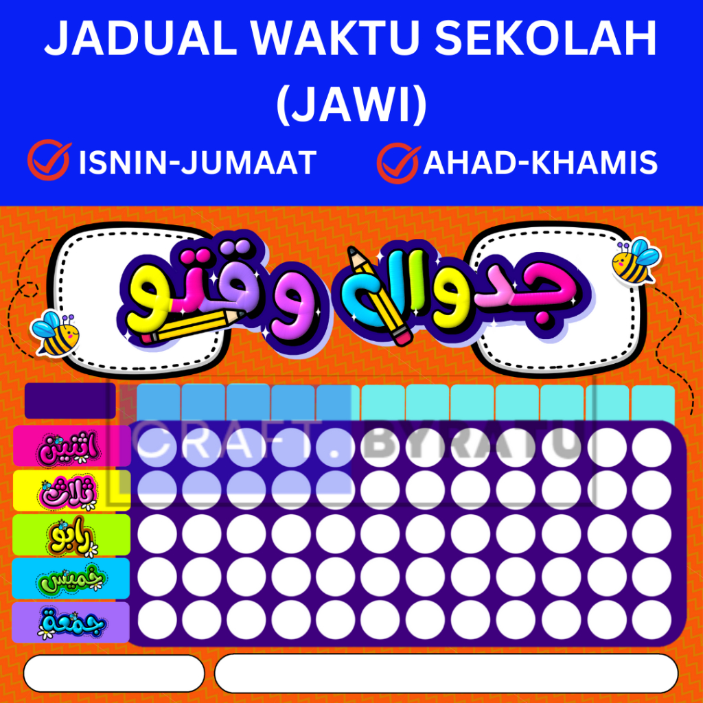 [JAWI]Jadual Waktu Kelas Boleh Ubah | Jadual Waktu Sekolah Boleh Ubah ...