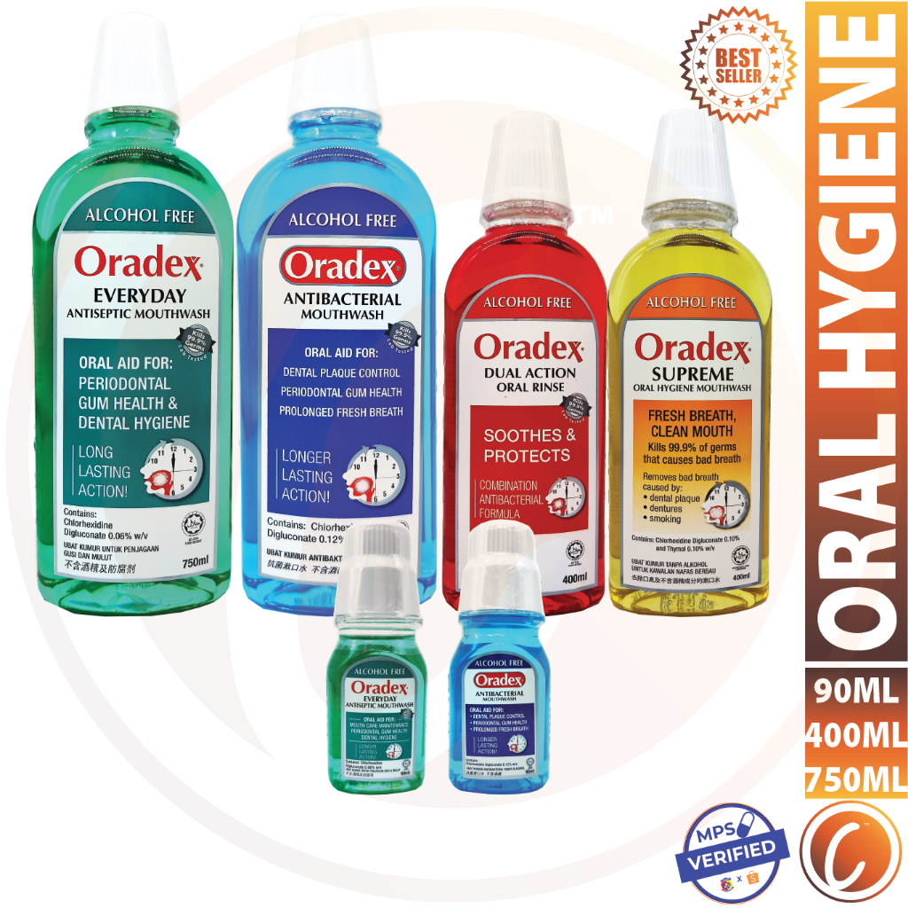 ORADEX Everyday/Antibacterial Mouthwash 400/750ML | Shopee Malaysia