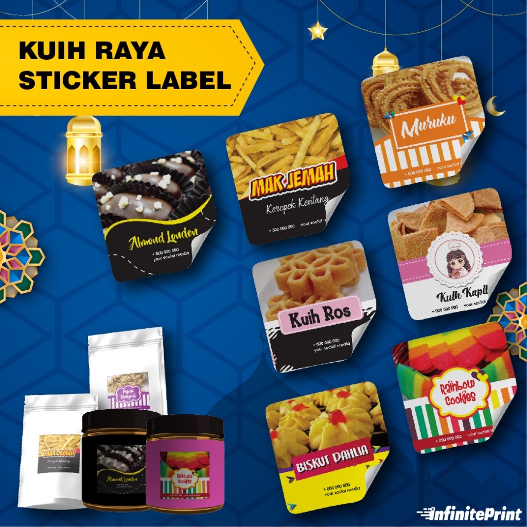 Kuih Raya Sticker Label Product - 3cm / 4cm / 5cm / 6cm / 7cm / 8cm ...