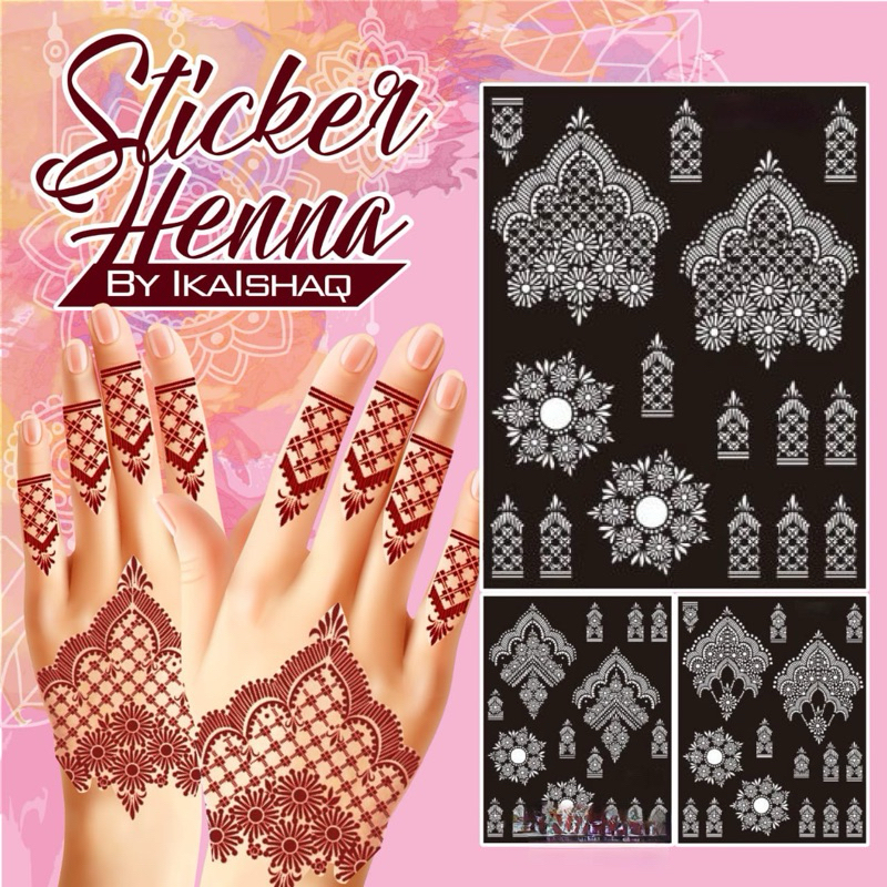 Inai Sticker Exclusive (For Both Hand) Sticker Inai Pengantin Design ...