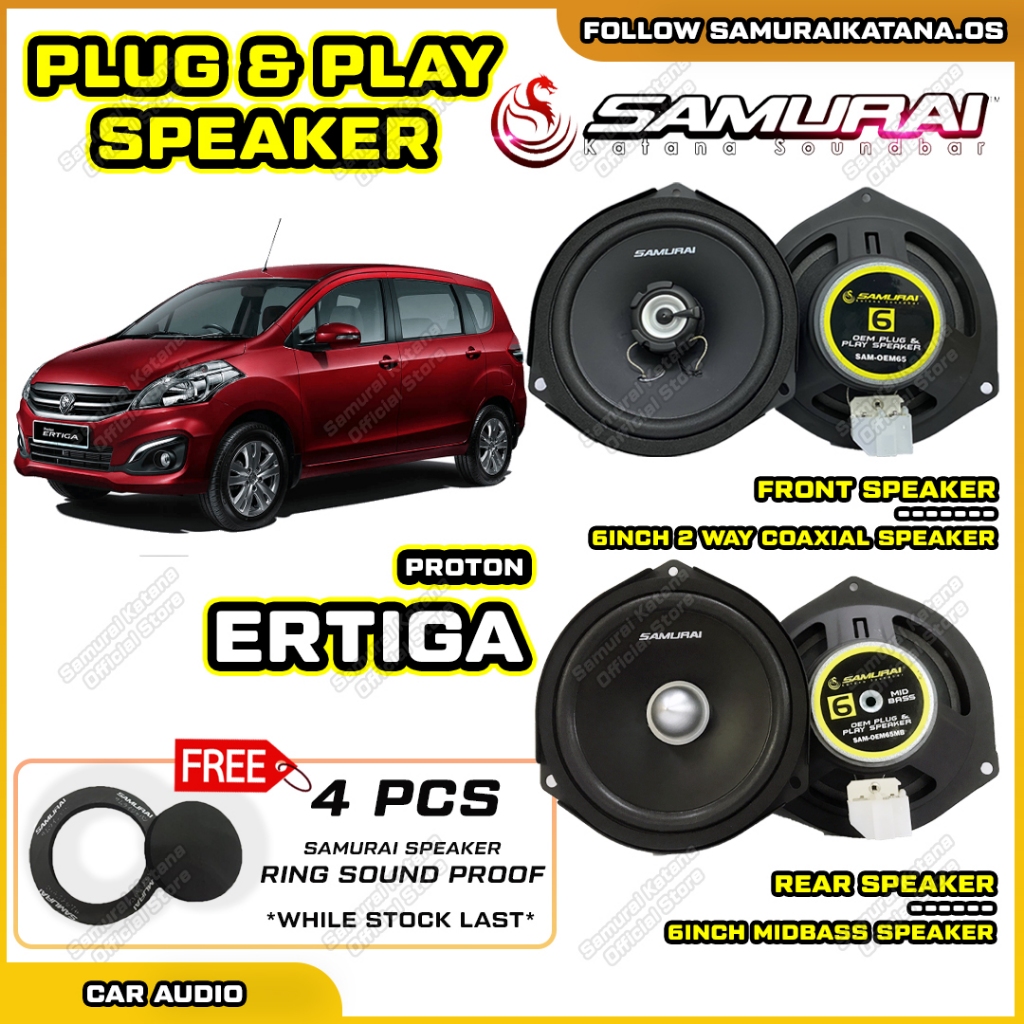 🔊 Proton Ertiga Speaker Plug & Play Speaker SAMURAI KATANA SOUNDBAR OEM ...