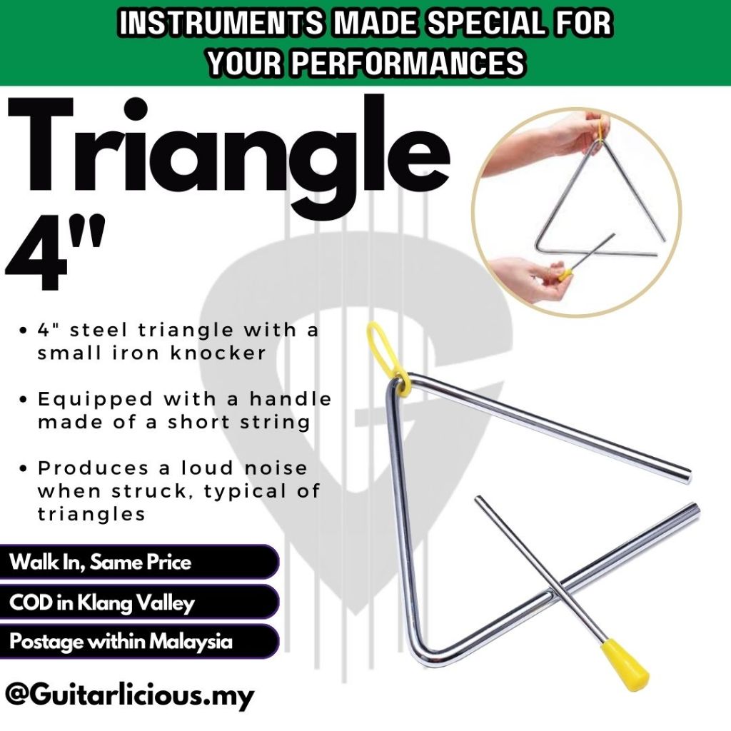 Triangle Bell Percussion Triangle 4 inch / 6inch (T4 / T6) | Shopee ...