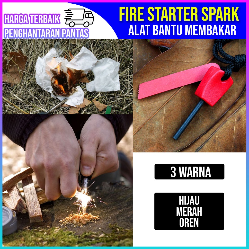 Fire Starter Ignition Spark Alat Perkhemahan Bantu Pembakaran Nyala ...