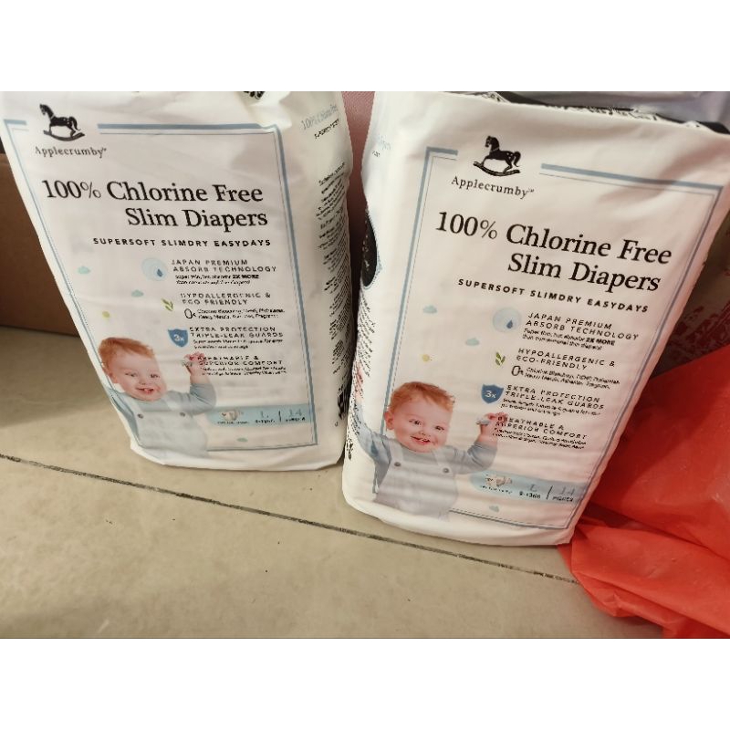 2 packs L applecrumby and fish diaper slim diaper L14 x2 tape | Shopee ...